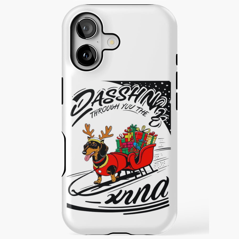 Dashing Dachshund Through the Snow Festive Scene for iPhone 17 through ...