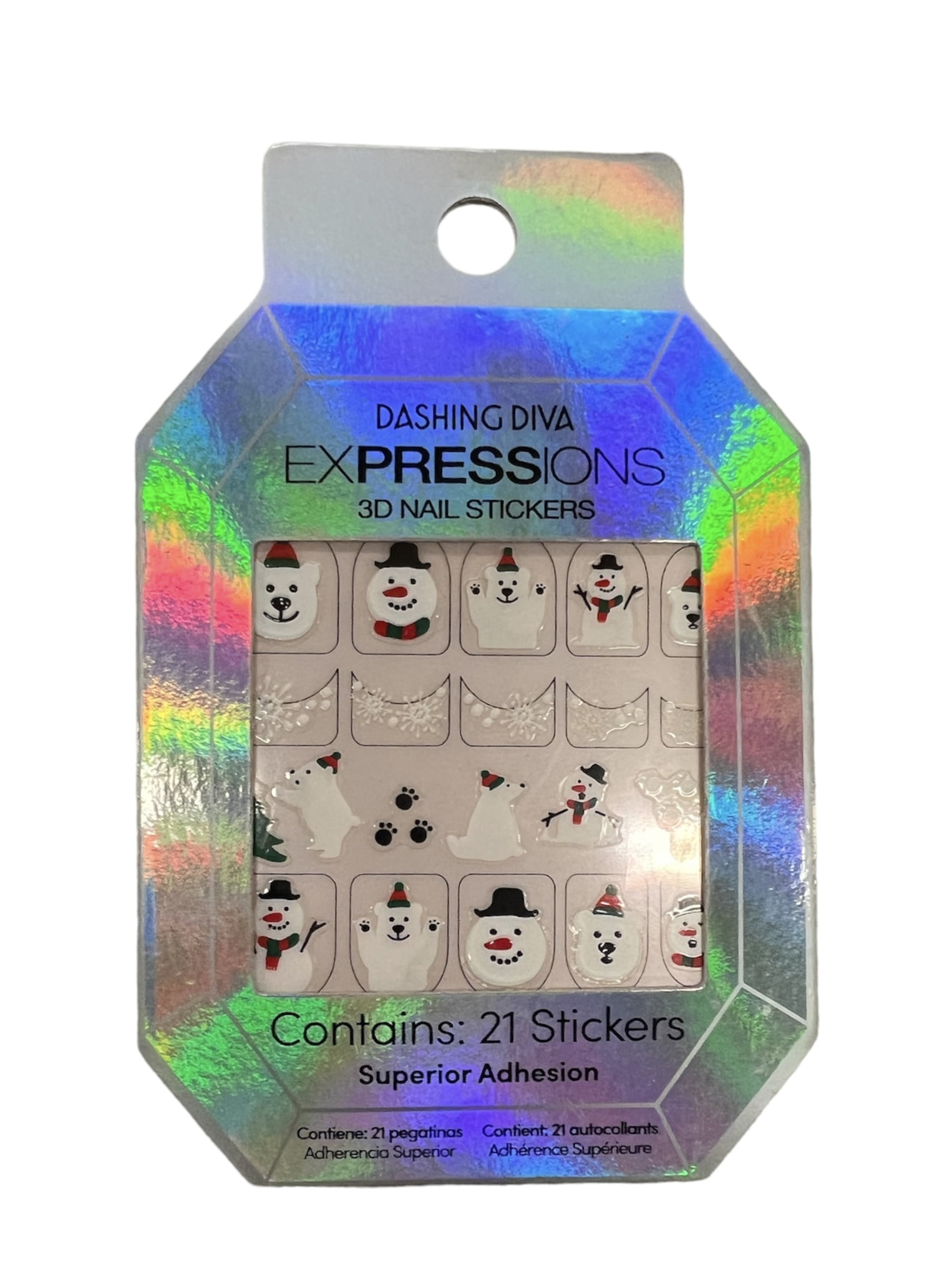 Dashing Diva Expressions 3D Nail Stickers, Tundra Fun, 21 Stickers ...