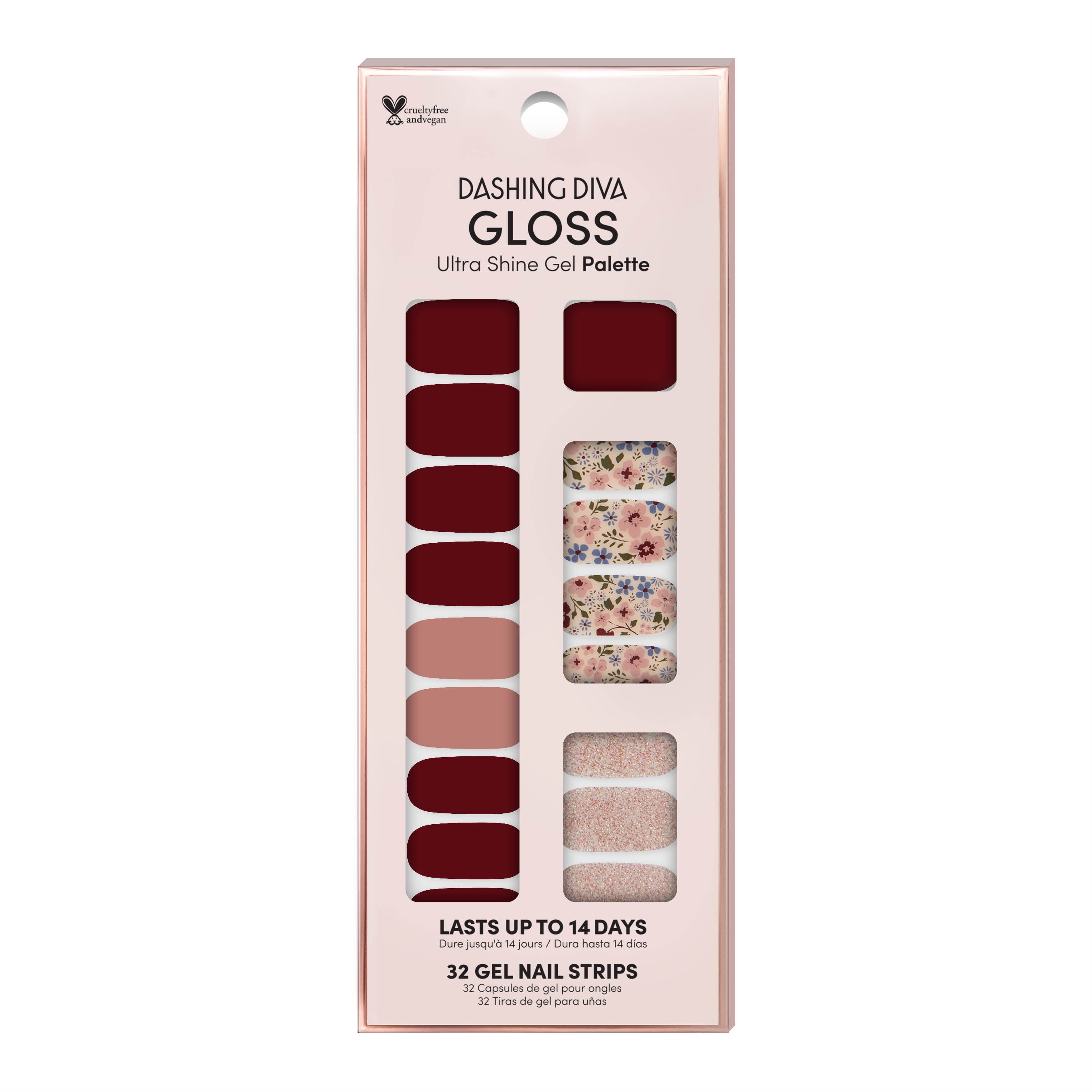 Dashing Diva GLOSS Gel Nail Polish Strips, Wild Flower, Includes 32 ...