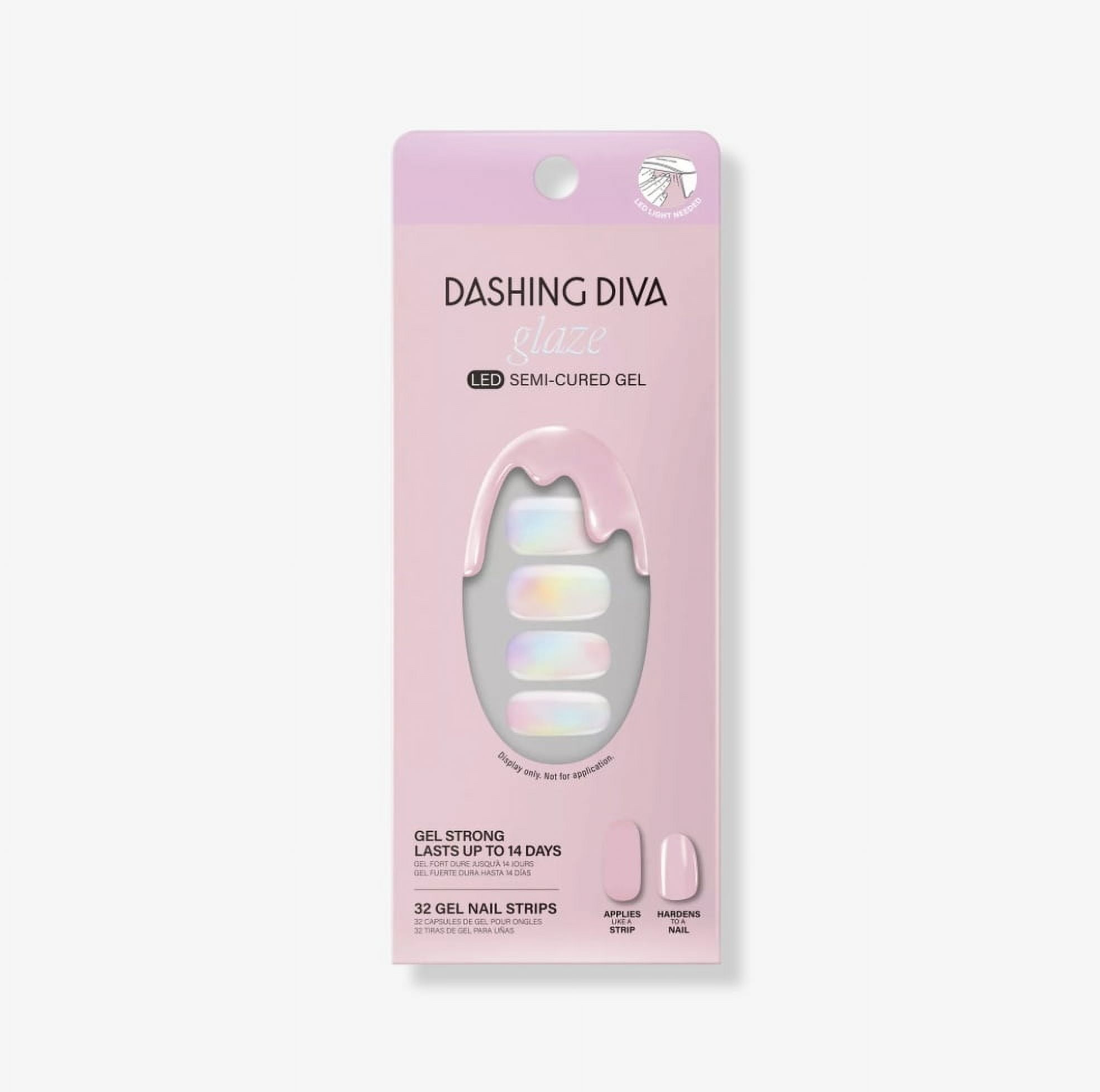 Dashing Diva Glaze Effects Semi-Cured Gel Strips, GAM258DD Cotton Candy ...