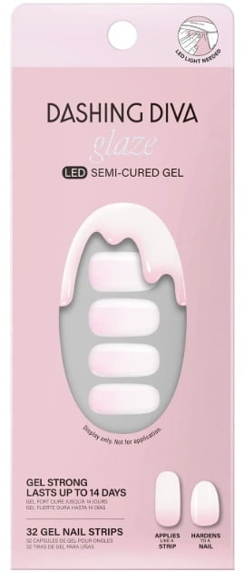 Dashing Diva Glaze Effects Semi-Cured Gel Strips, GAM393 Rosewater Mist ...