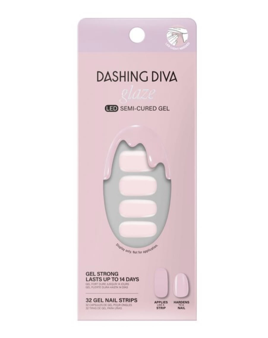 Dashing Diva Glaze Effects Semi-Cured Gel Strips, GCM12N Powder Pink ...