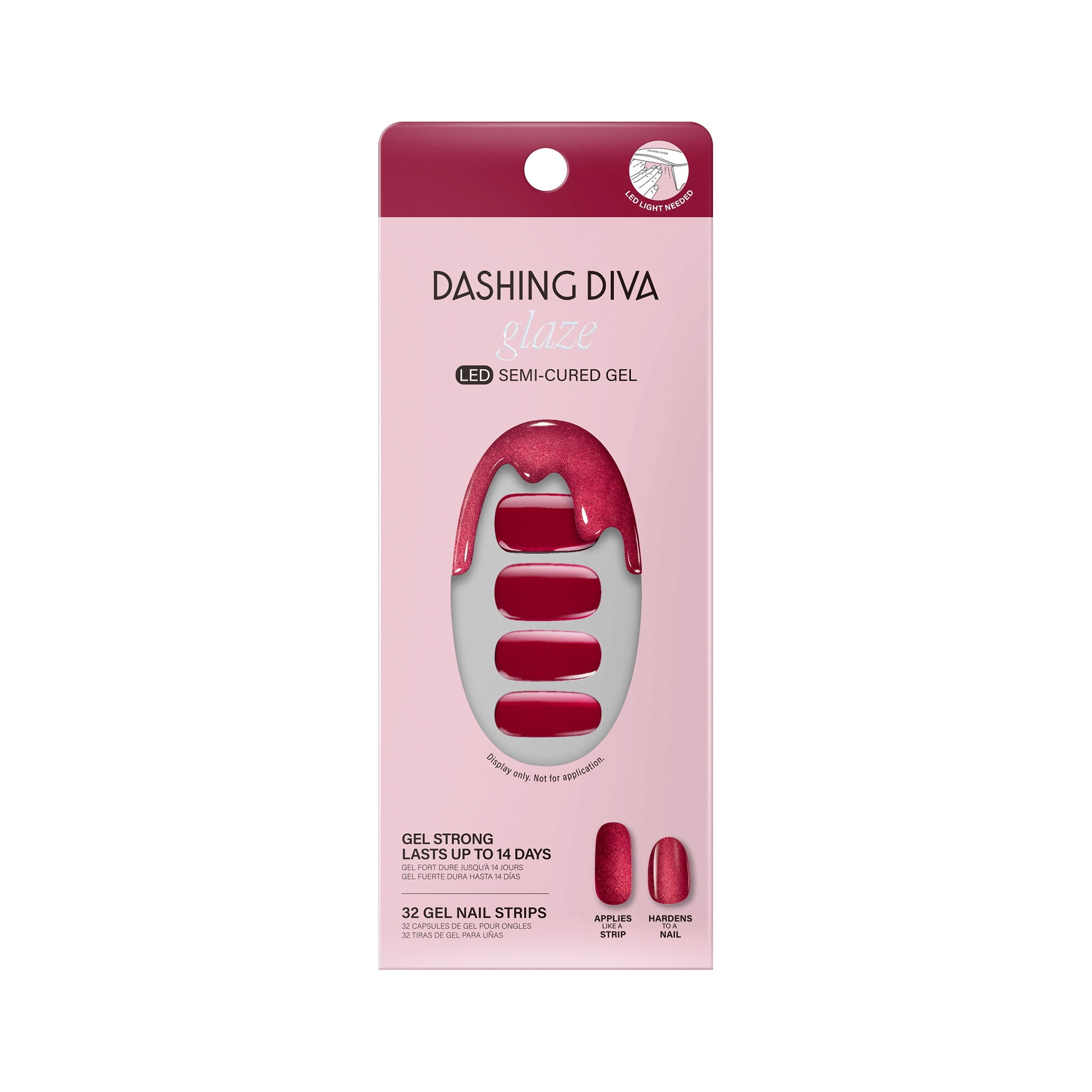 Dashing Diva Glaze Semi-Cured Gel Nail Art, Ruby Red Apple, 32 ct ...