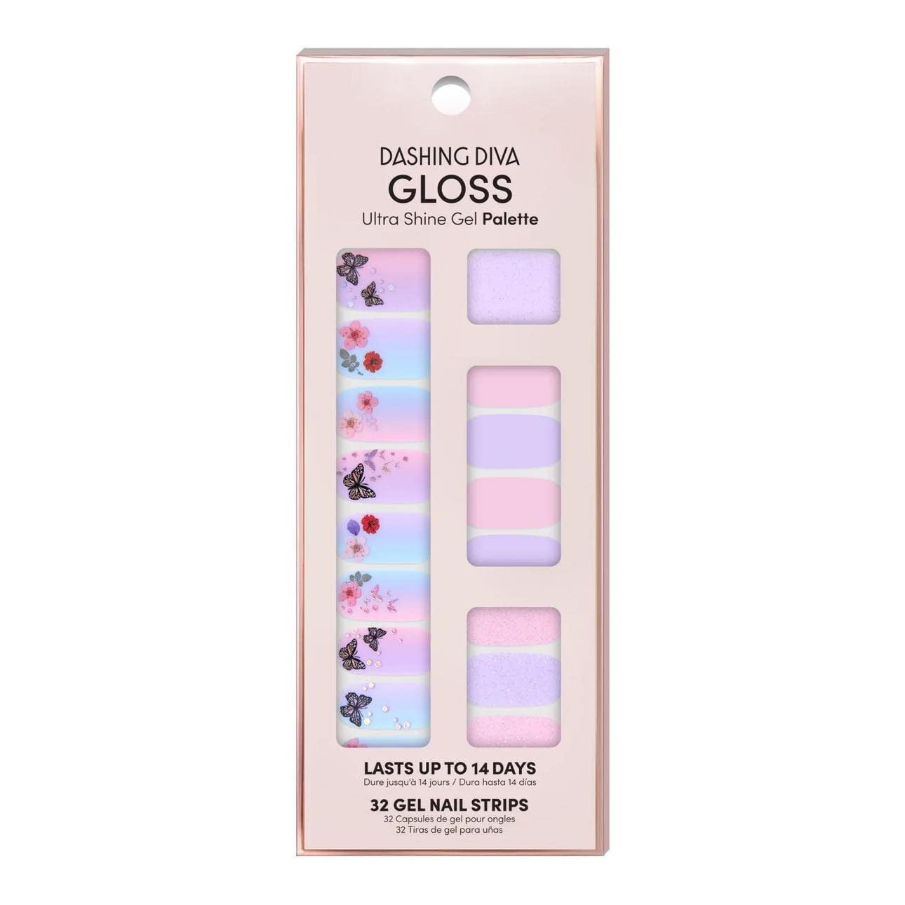 Dashing Diva Gloss Nail Strips - Enchanted Garden | UV Free, Chip ...