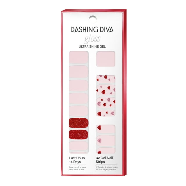 Dashing Diva Gloss Ultra Shine Gel Nail Art Stickers Strips, Heart Eyes ...