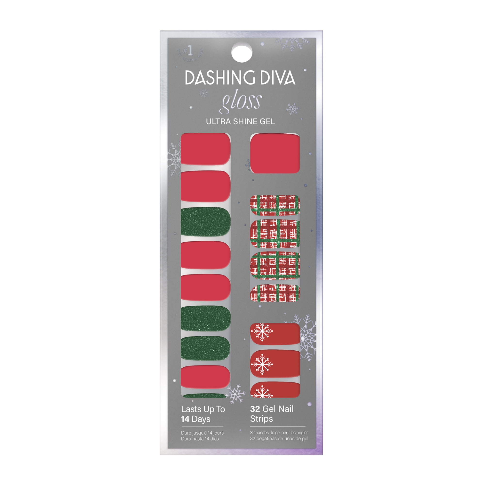 Dashing Diva Gloss Ultra Shine Gel Nail Strips, Dad Plaid, 32 Count - Walmart.com