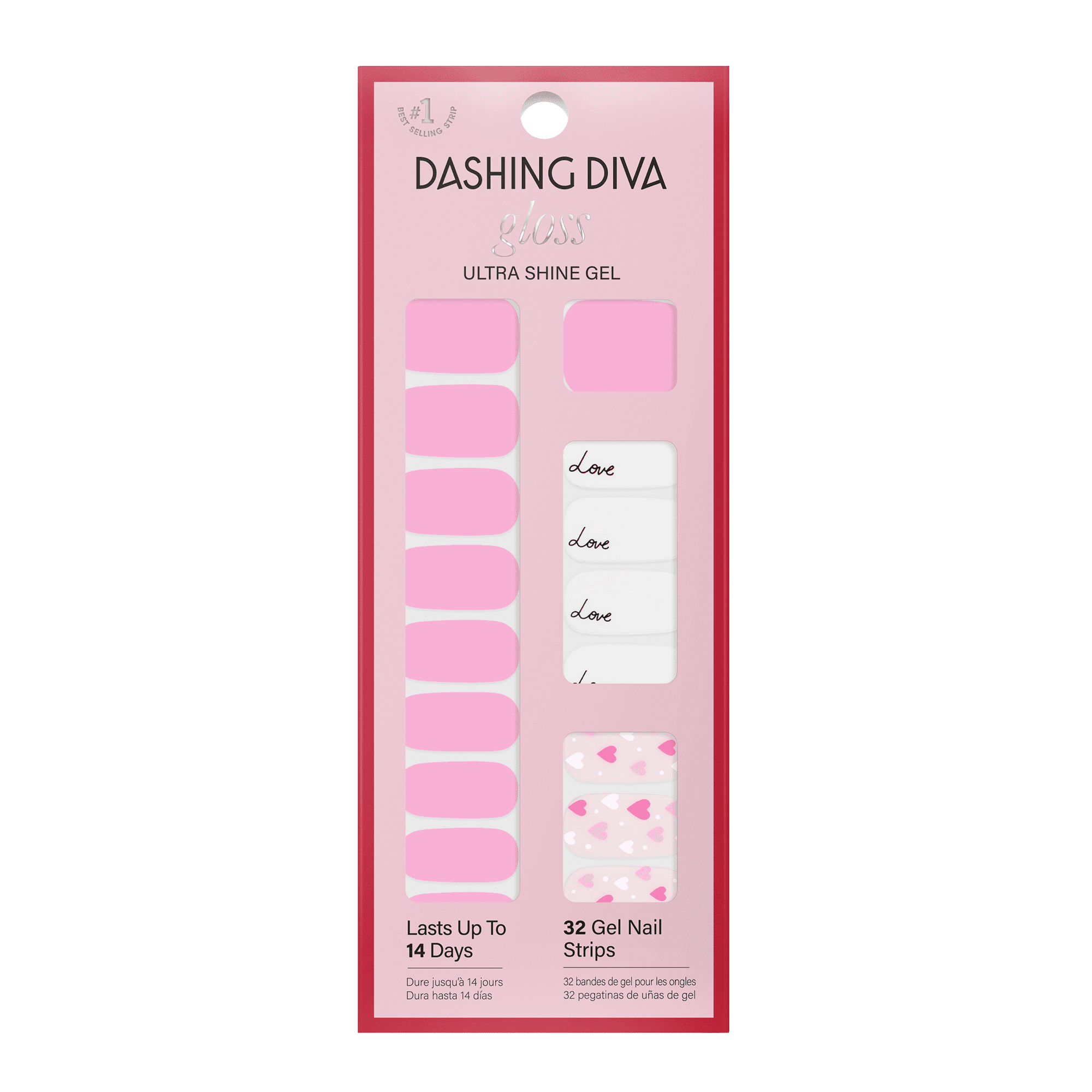 Dashing Diva Gloss Ultra Shine Gel Nail Strips, Heart to Heart, 32 ...