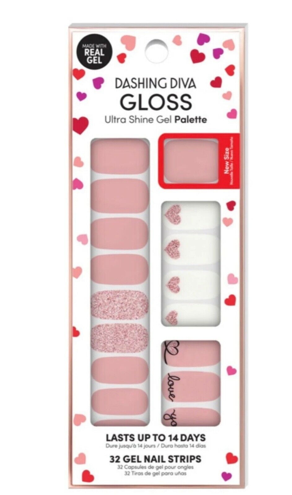 Dashing Diva Gloss Ultra Shine Gel Palette Nail Strips Valentine' day ...