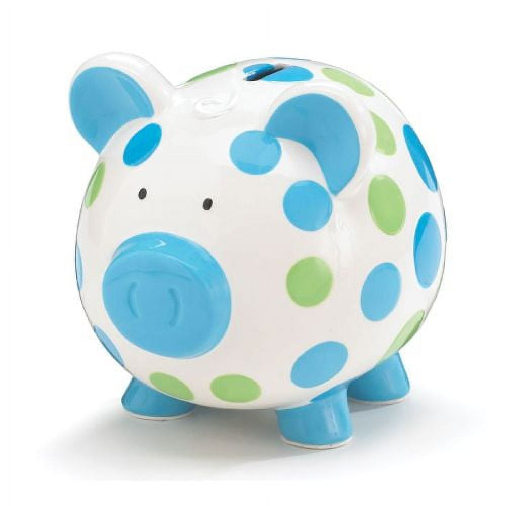 Dashing Dots Collection Blue and Green Polka Dot Piggy Bank Adorable ...