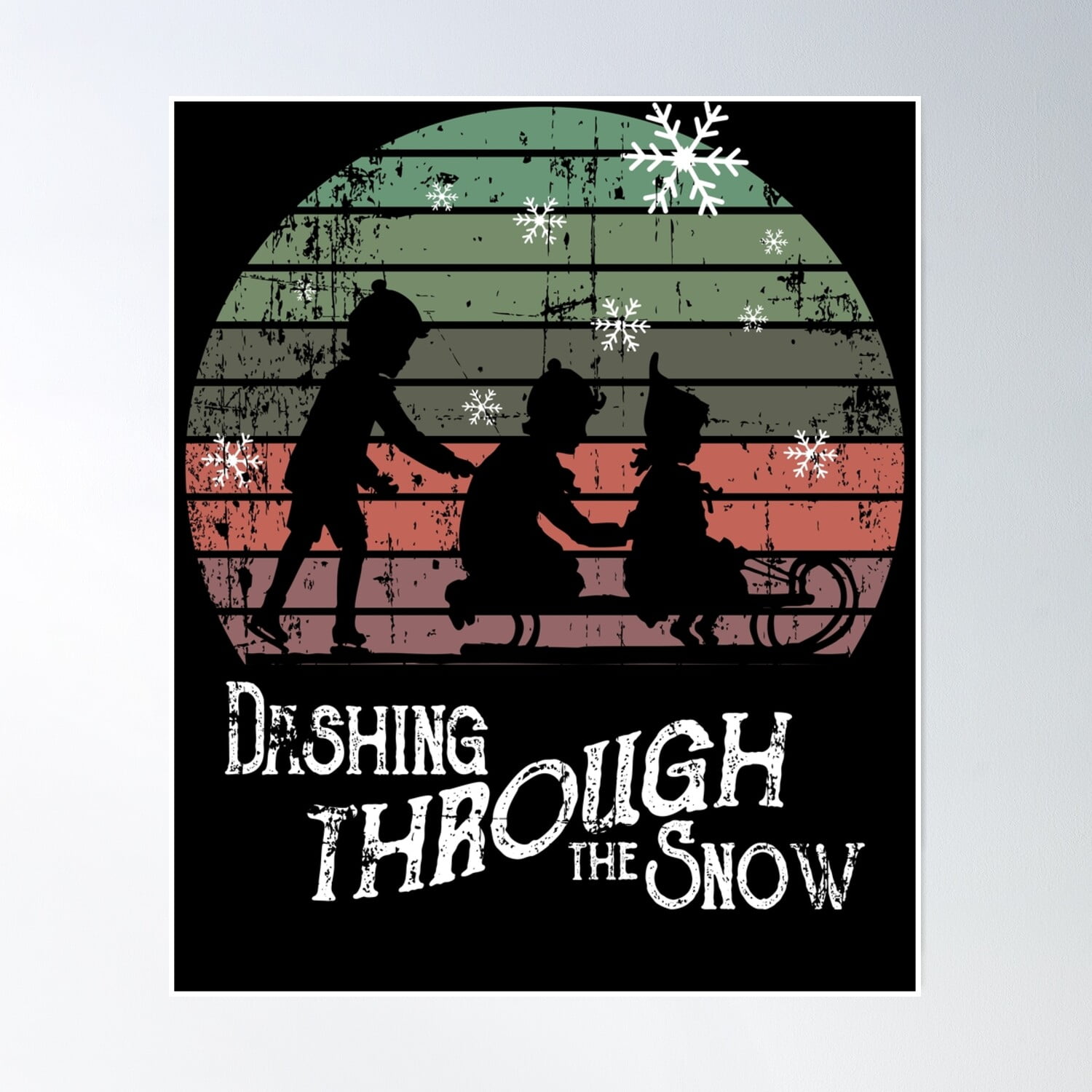 Dashing Through The Snow 2 Poster Wall Art, Modern Wall Decor, 12x18 ...