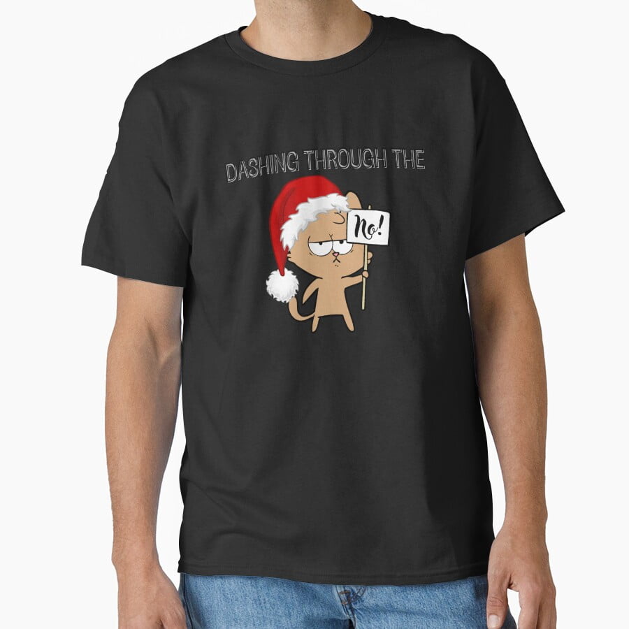 Dashing Through the No Cat Grumpy Holiday Funny Love Inspired Cartoon ...