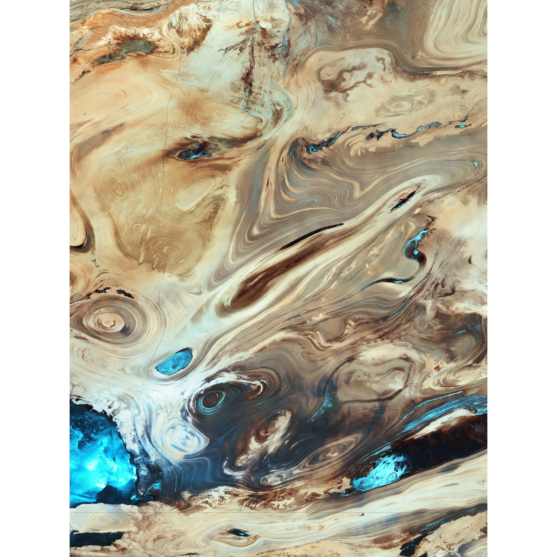 Dasht-E Kavir Salt Desert Satellite Image Extra Large XL Wall Art ...