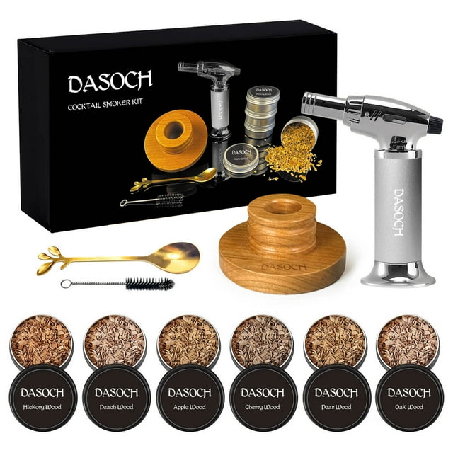 Dasoch Cocktail Smoker Kit with Torch – 6 Flavors Wood Chips – Old ...