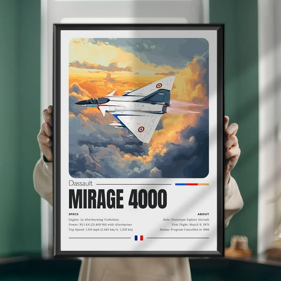 Dassault Mirage 4000 Poster: Rare French Jet Aviation Art UNFRAMED ...