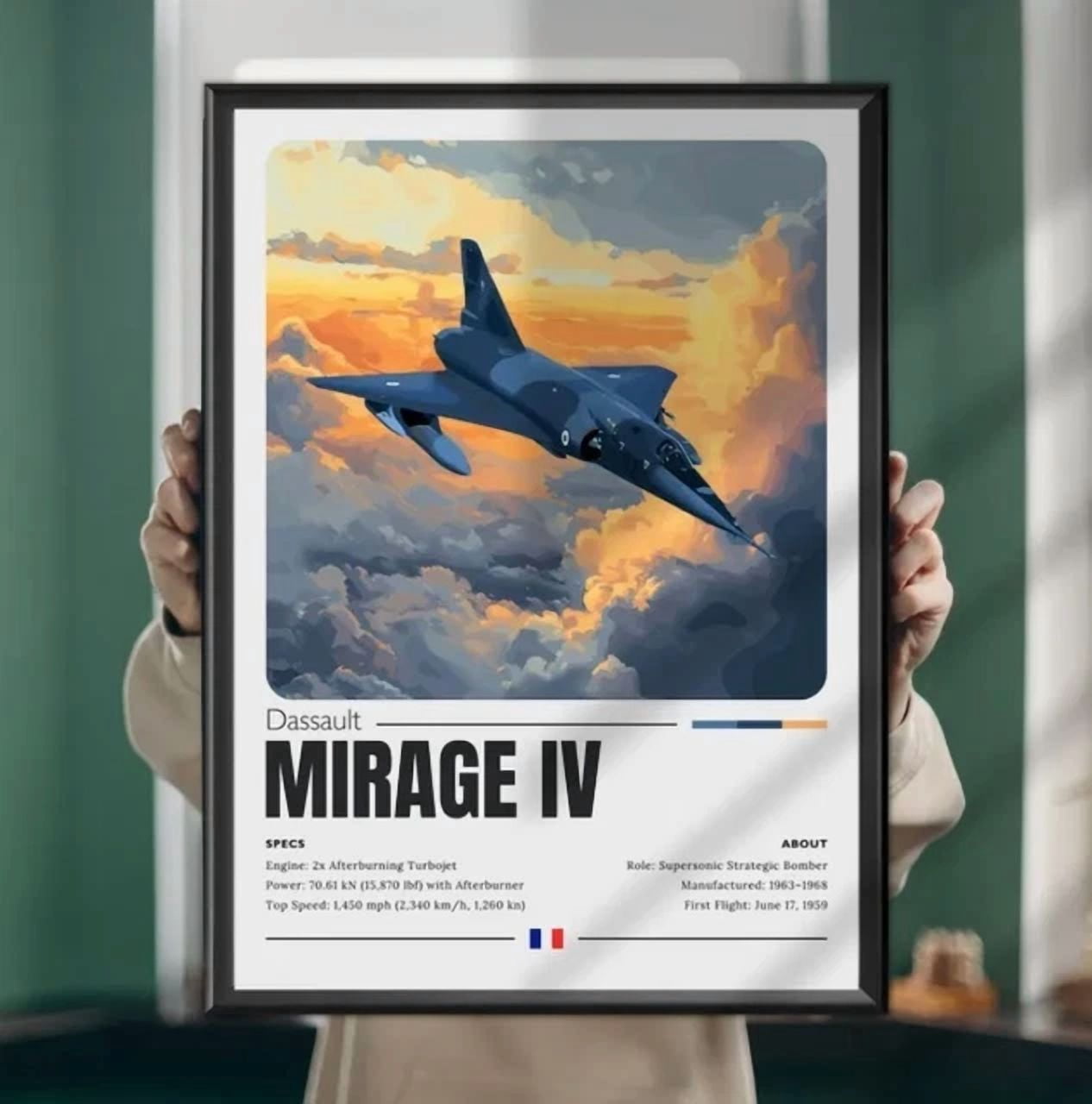 Dassault Mirage Iv Art Print Iconic French Supersonic Bomber Art Home ...