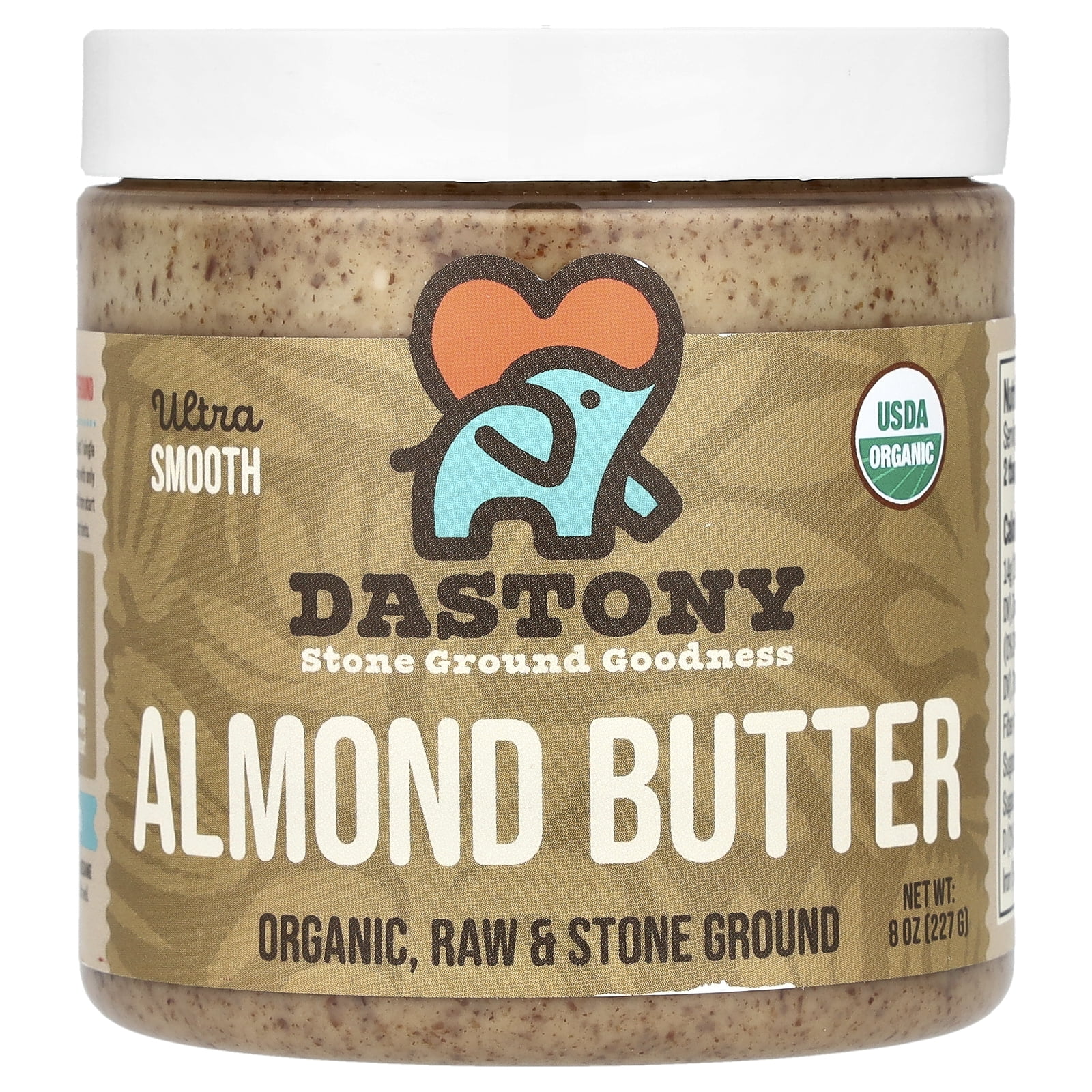 Dastony Organic Almond Butter, Ultra Smooth, 8 oz (227 g) - Walmart.com
