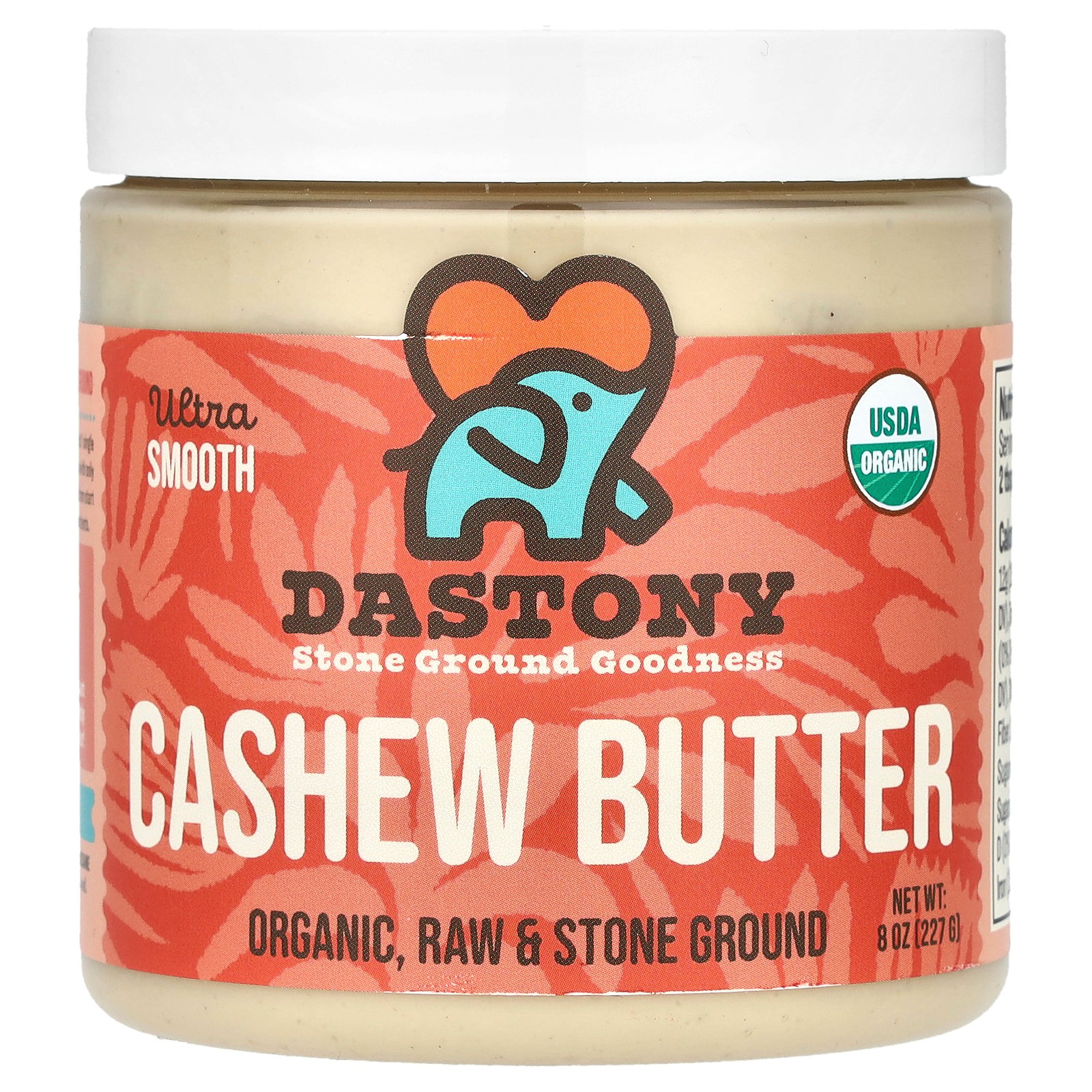 DASTONY, 100% Organic Cashew Butter, 8 oz, Smooth and Silky, Unsalted ...