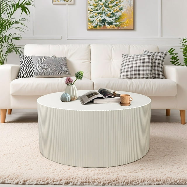 Dasun 35.83" Modern Round Coffee Table, Stylish and Minimalist Wave ...