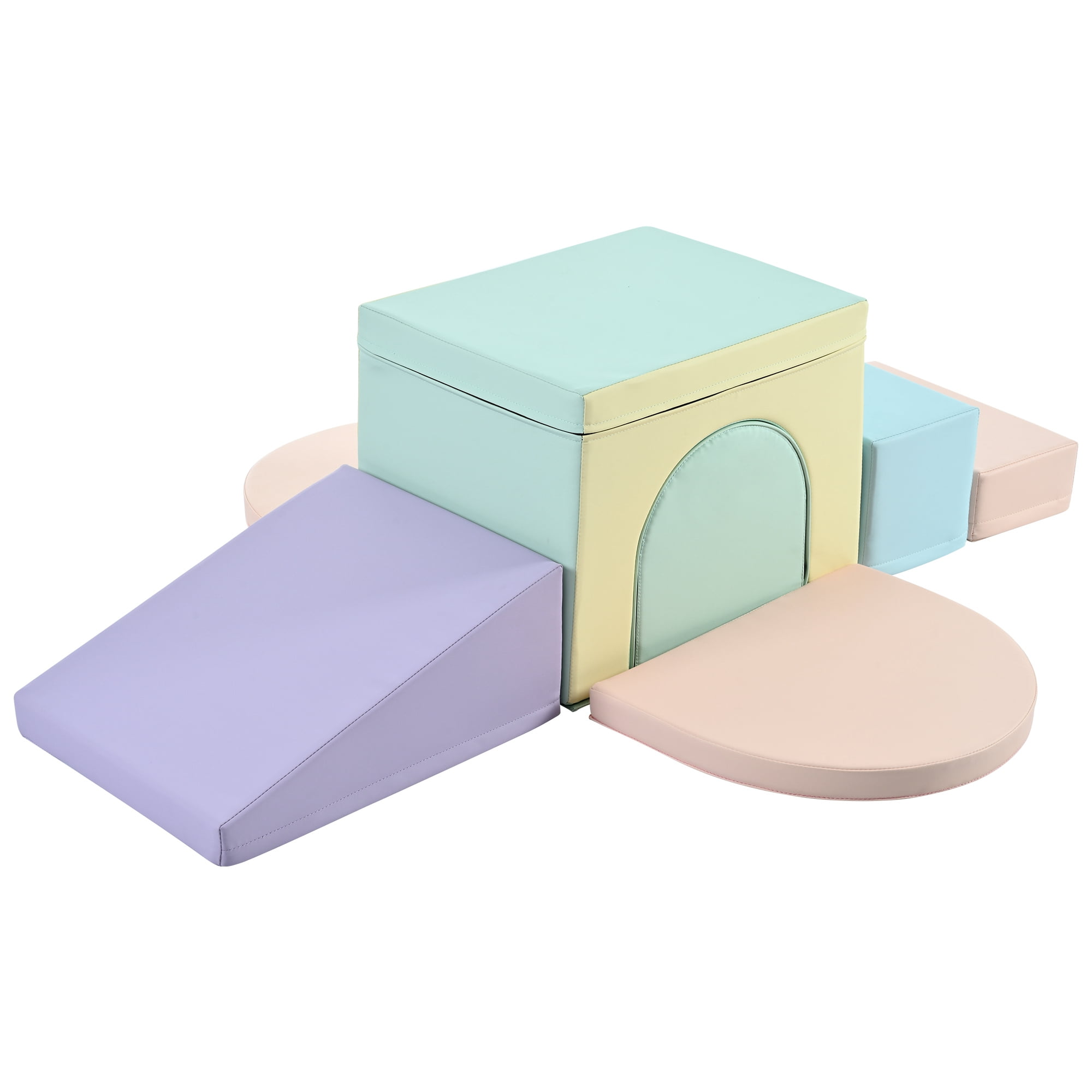 Dasun Colorful Soft Climb and Crawl Foam Playset 7 in 1, Soft Play ...