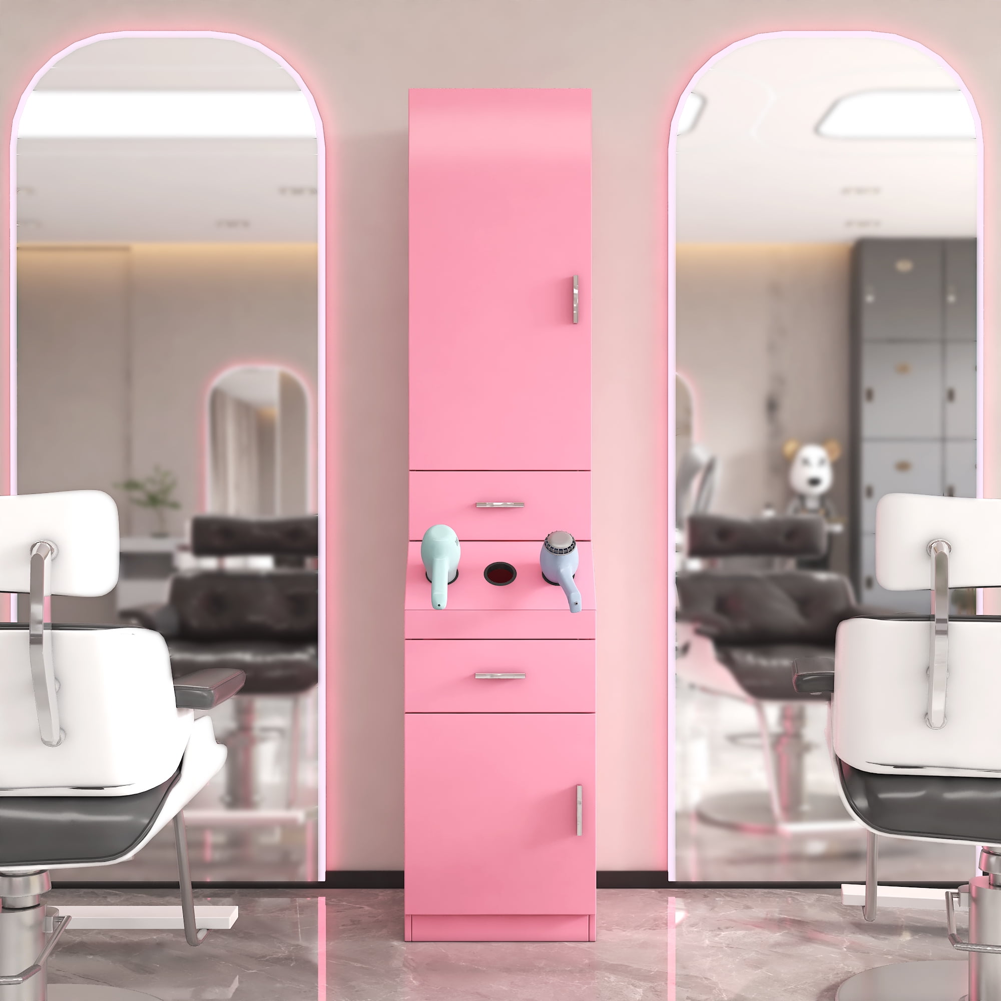 Dasun Salon Station, Barber Stations with 2-Tier Storage Shelf with ...