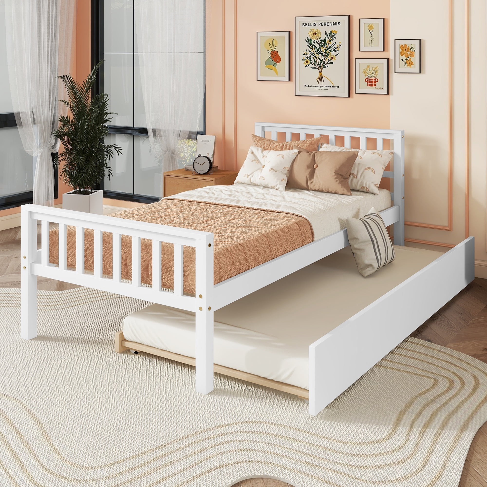 Dasun Twin Single bed with bed frame, platform bed frame with headboard ...