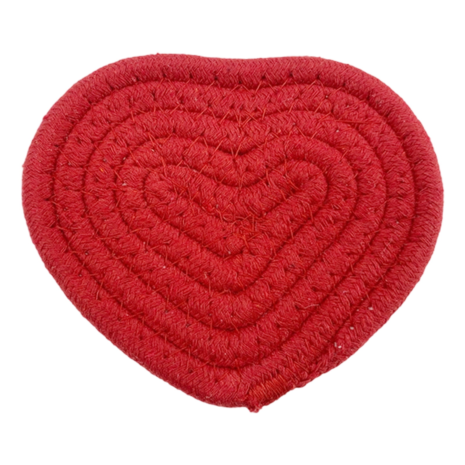 Dasuuxi 1Pc Heart Shaped Coasters,Handmade Braided Cotton Cute Coasters ...
