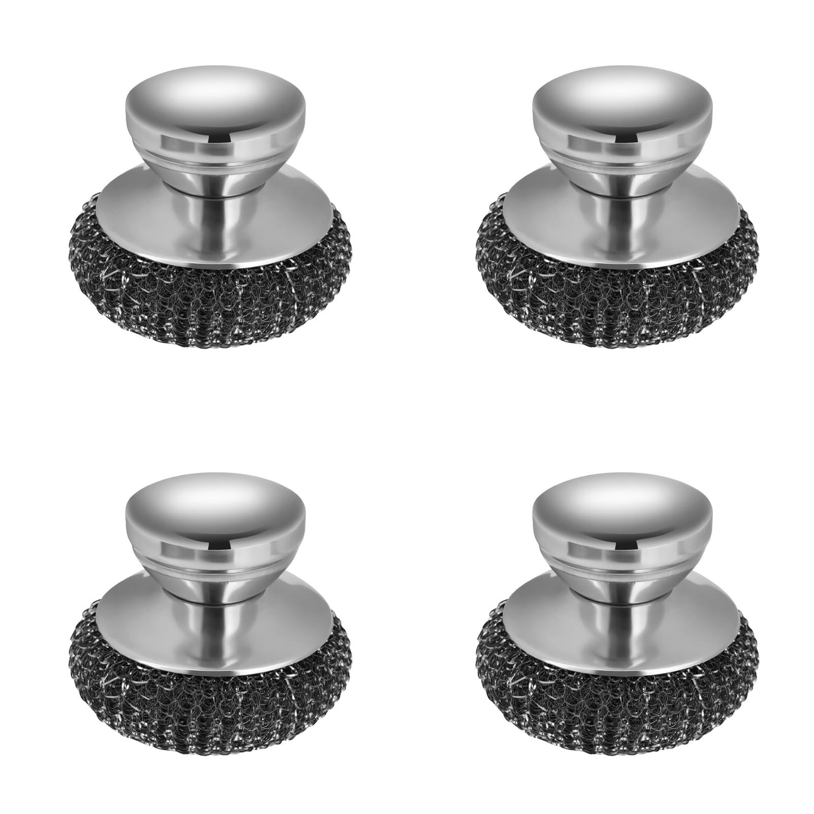 Dasuuxi 4Pcs Stainless Steel Scrubber with Handle,Stainless Steel Wool ...