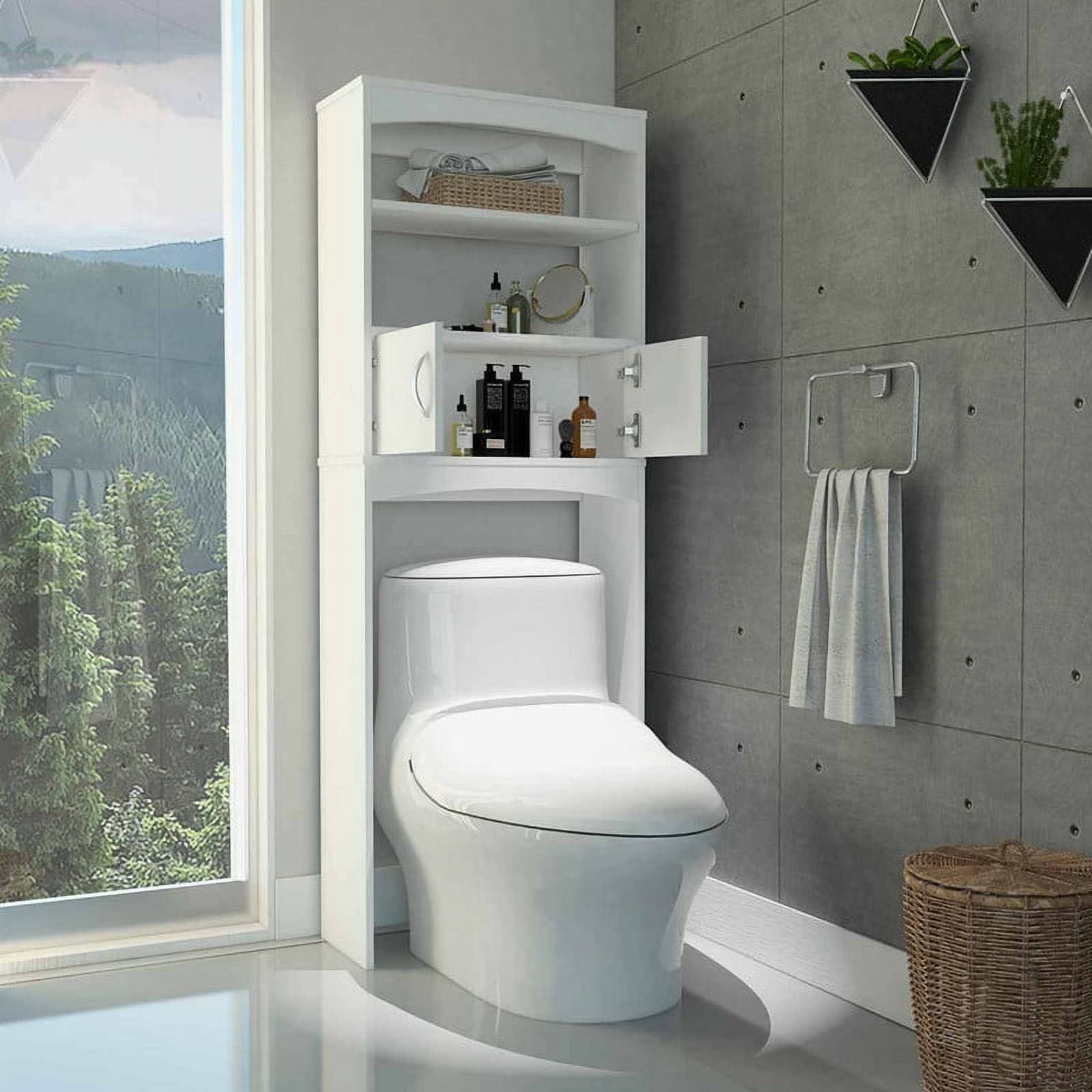 DasyFly 65" H Over the Toilet Storage Cabinet 3-Shelves for Bathroom ...