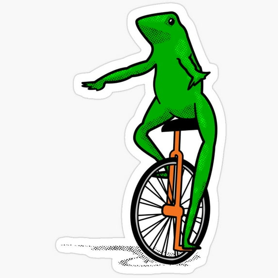 Dat Boi Unicycle Frog T-Shirt Sticker Phone Decal Water Bottle Stickers ...