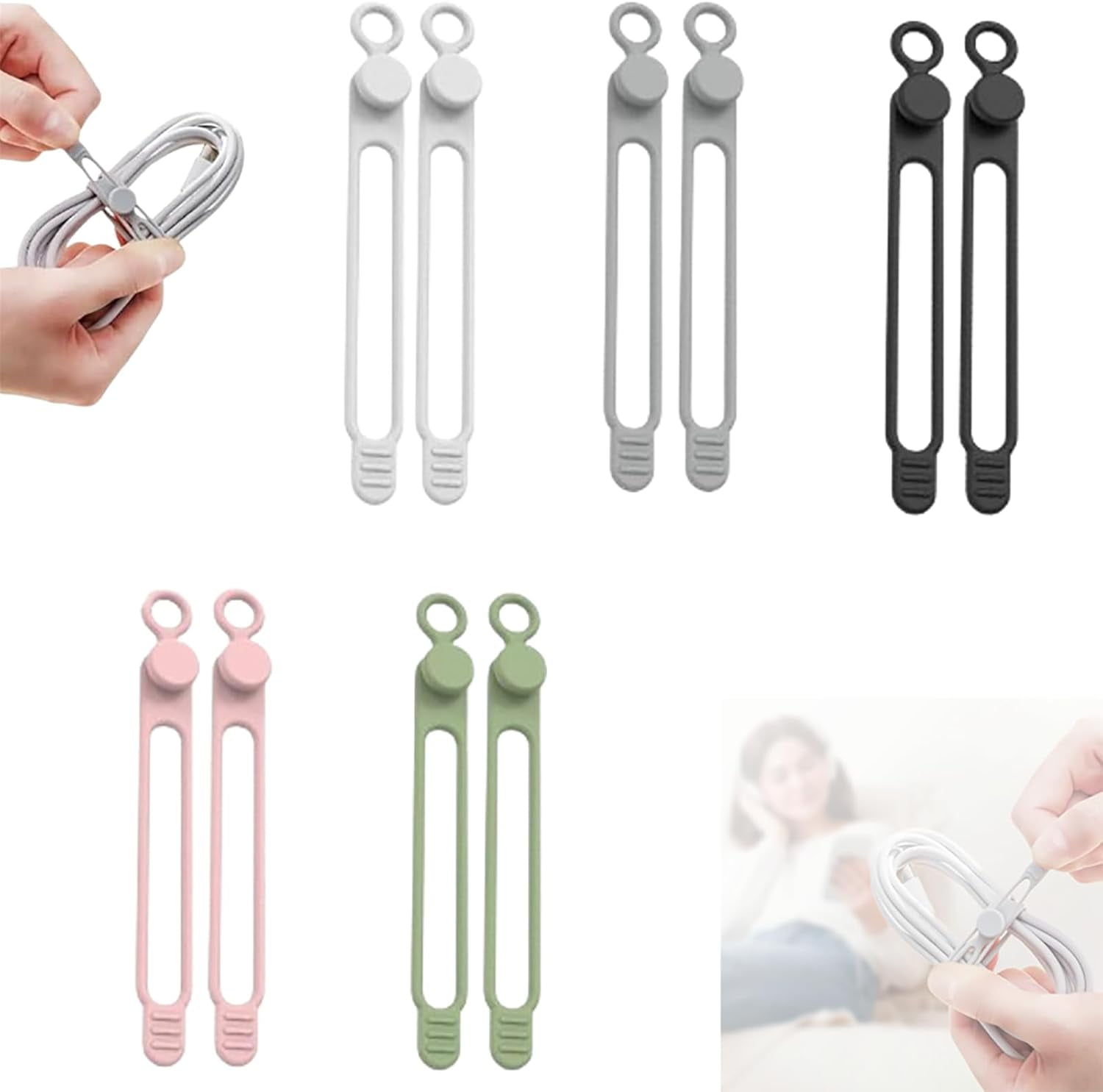 Data Cable Organizer, 2024 Upgrade Silicone Headphone Organizer ...