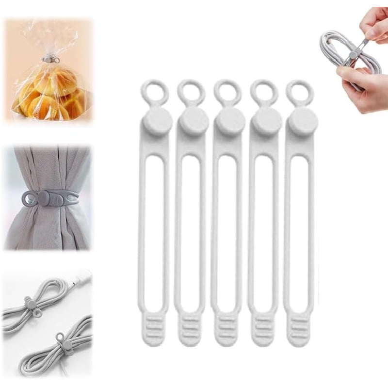 Data Cable Organizer, 2025 Upgrade Silicone Cable Ties, Reusable Cable ...