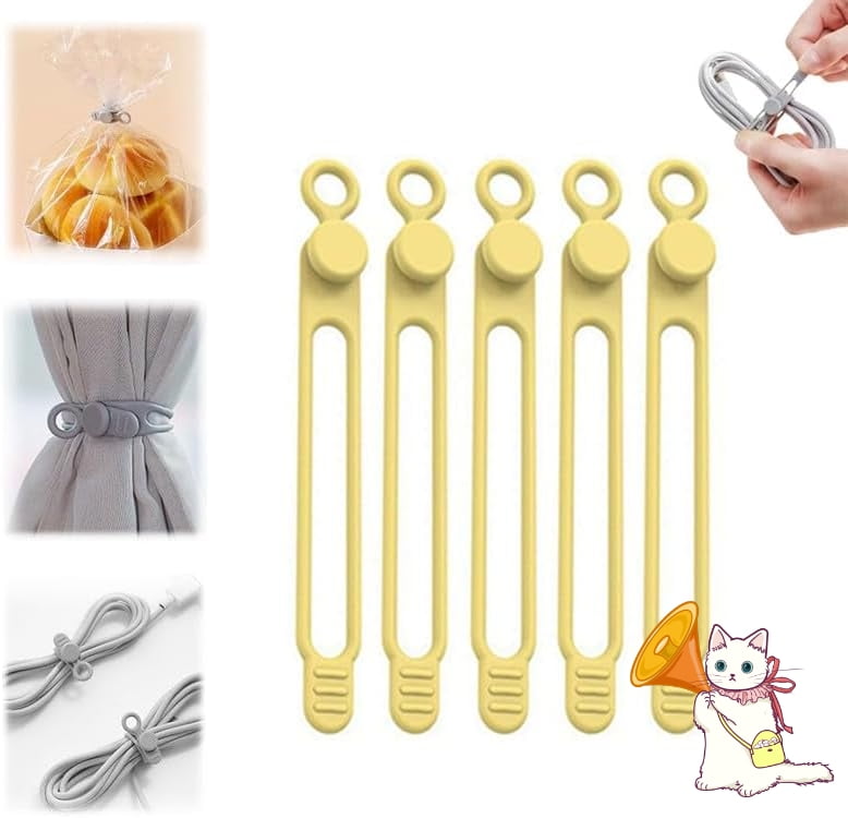 Data Cable Organizer, 2025 Upgrade Silicone Cable Ties, Reusable Cable ...