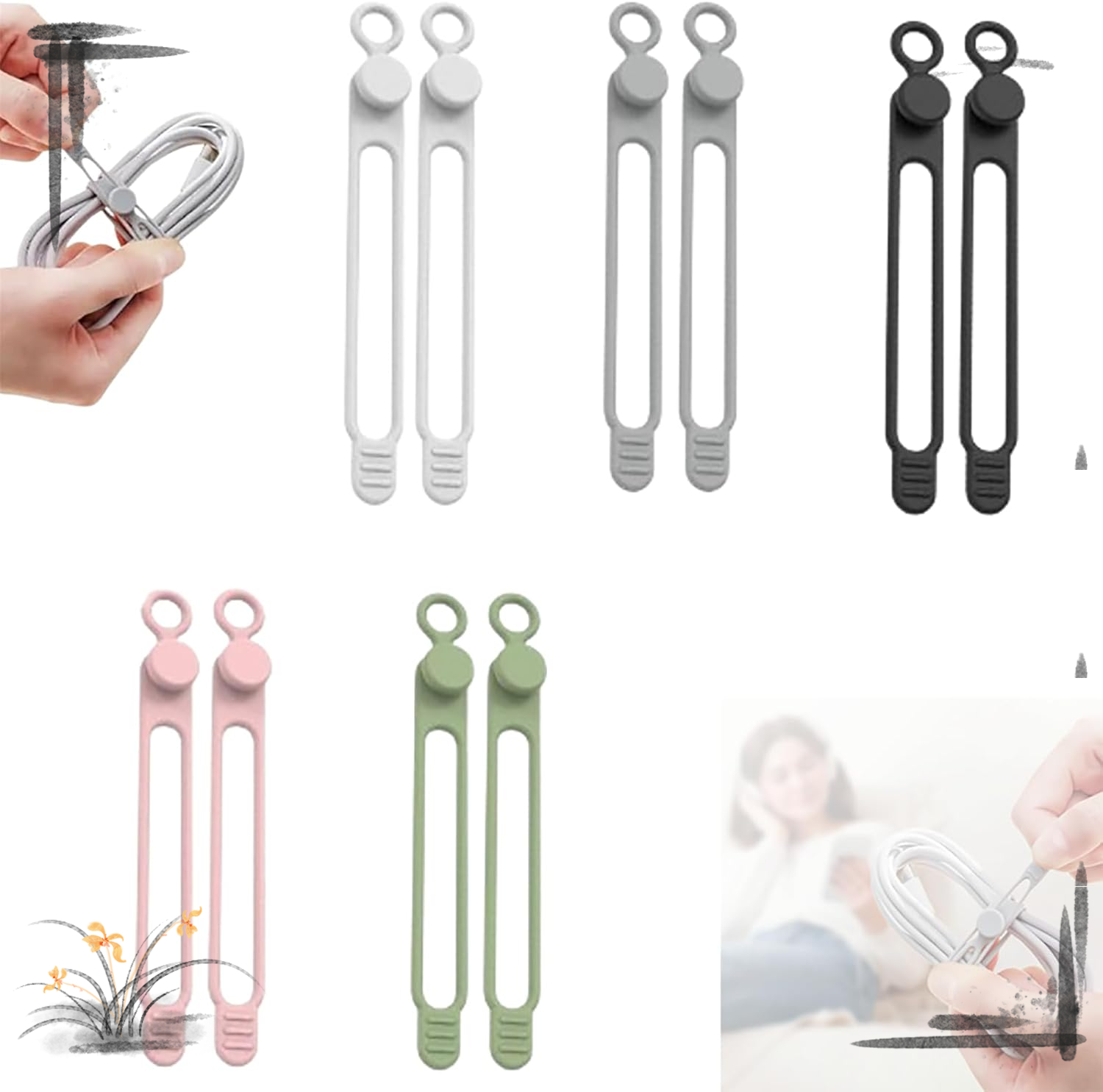 Data Cable Organizer, 2025 Upgrade Silicone Headphone Organizers ...