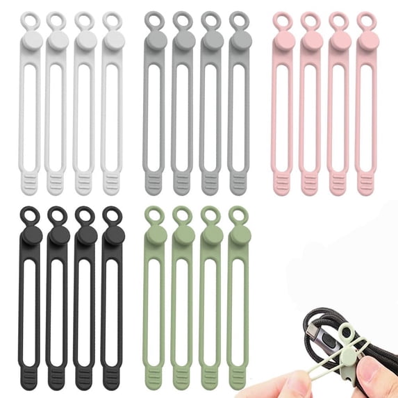 Data Cable Organizer, 2026 Upgrade Silicone Cable Ties Reusable Cable ...