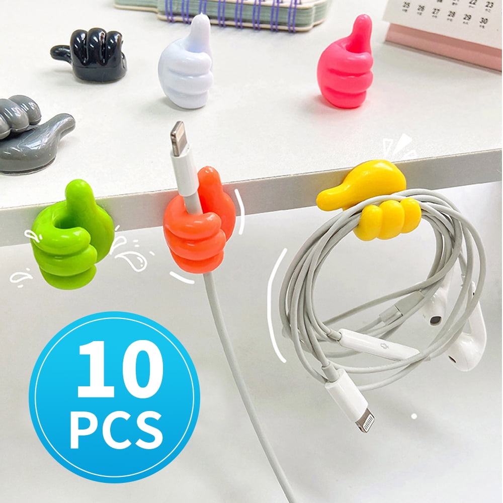 Fulande 10pcs Colorful Data Cable Organizer Buckle Hub, Thumb Hook ...