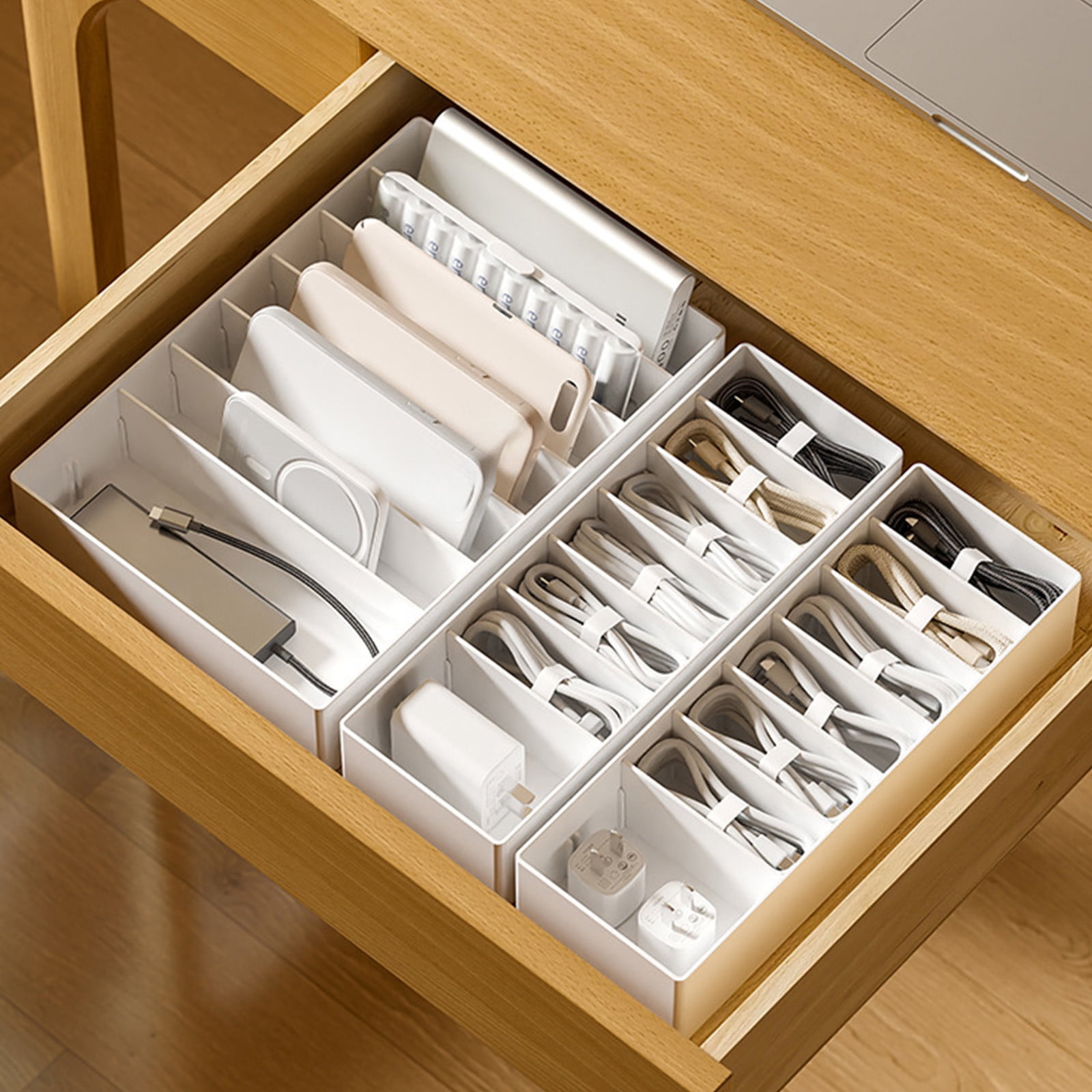Data Cable Storage Box, Desktop Drawer Compartment, Charging Cable ...