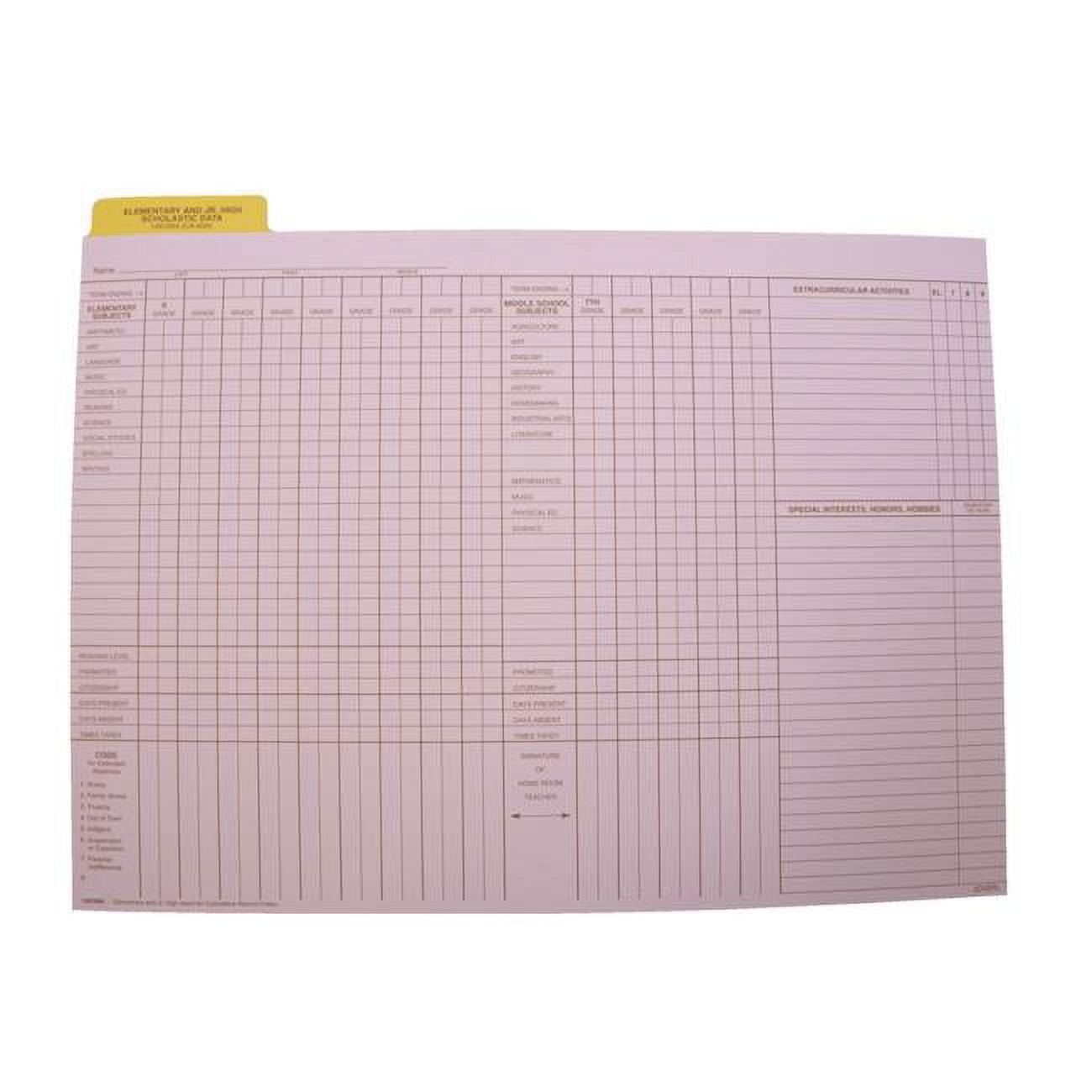 Data Insert for Cumulative Record Folder, 9 x 11.75 in., Set of 25 ...