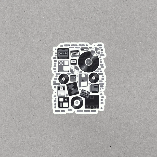 Data Storage Evolution Vinyl Sticker - Retro Tech Decal For Laptops ...