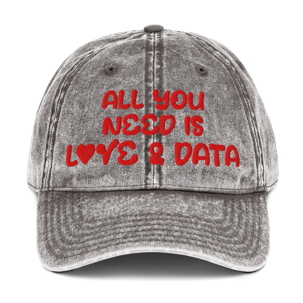 Data Teachers Valentine's Day Embroidered Vintage Cap, All You Need is ...