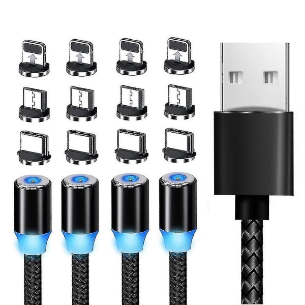 Data cable with three heads + 1 meter black (boxed) - Walmart.com