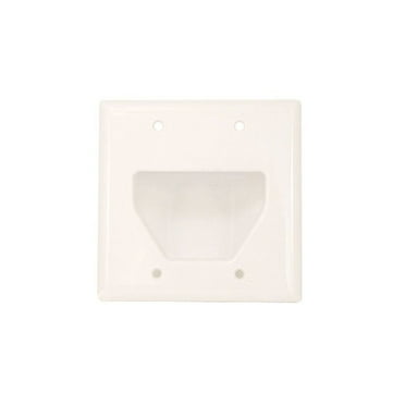 Datacomm Recessed Low Voltage Media Outlet Plate - 1 Socket, White ...