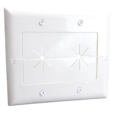 Cable Central LLC (10 Pack) 1-Gang Feed-Through Wall Plate with ...