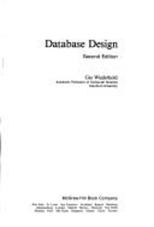 Pre-Owned Database Design (Hardcover) 0070701326 9780070701328 ...
