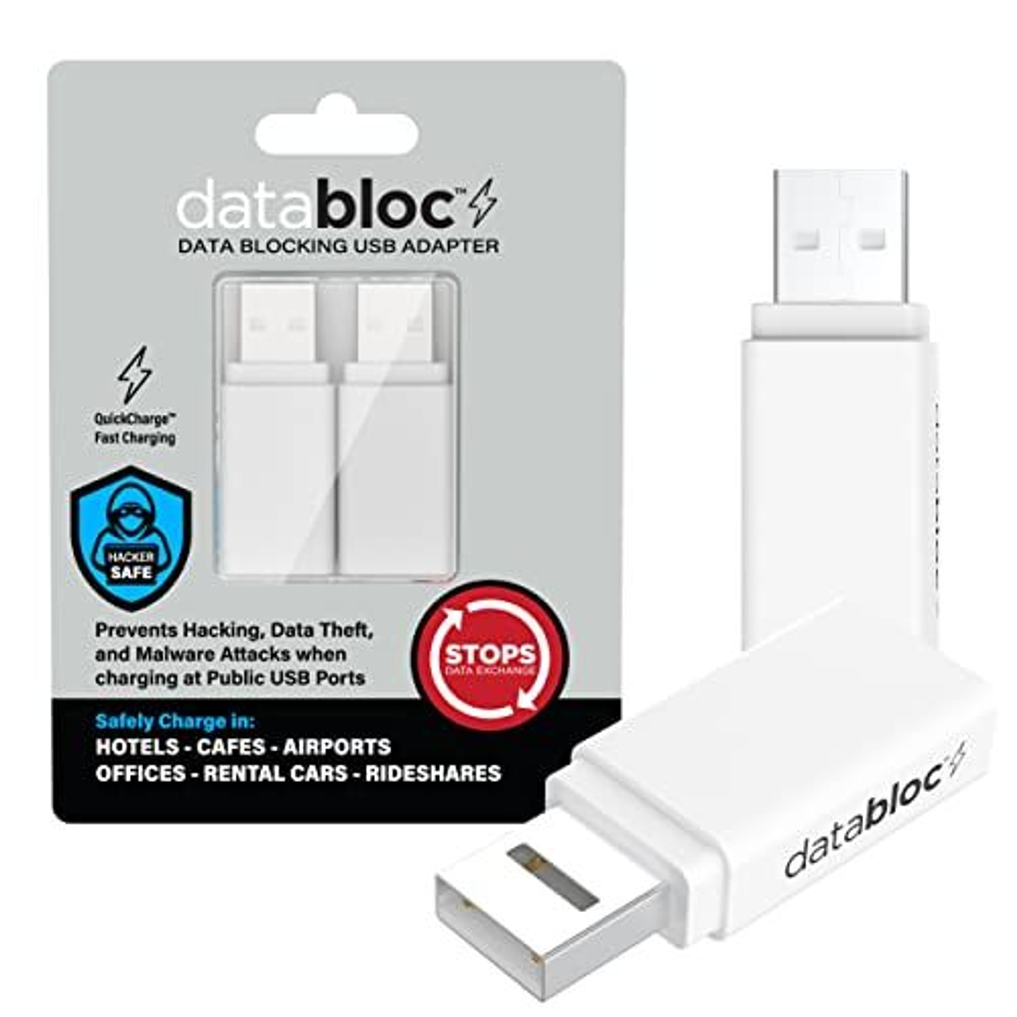 Databloc USB Data Blocker Adapter - Hacker Safe, Enhanced Data Protection - Easy Connection ...
