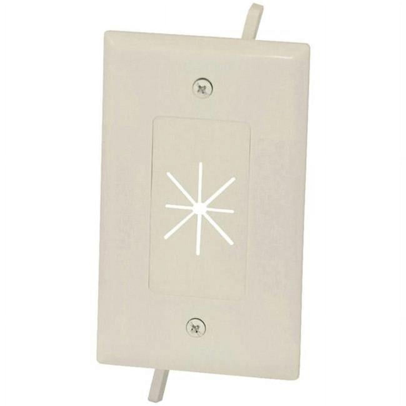 Datacomm 1-Gang Cable Plate with Flexible Opening - Lite Almond - 45 ...