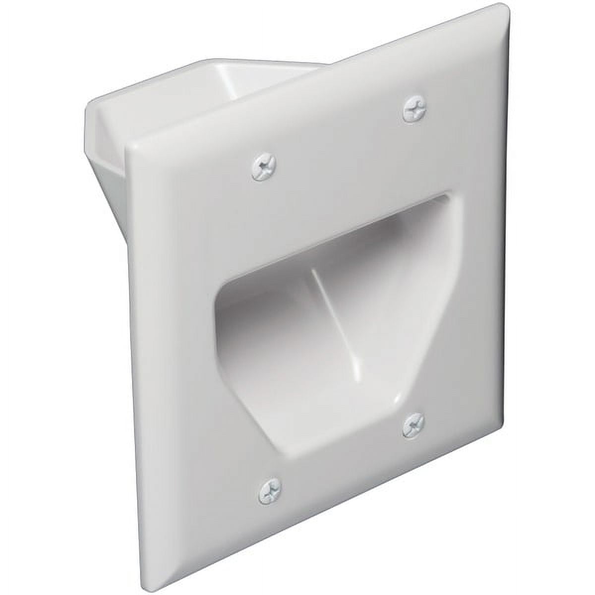 Datacomm 2-Gang Recessed Low Voltage Cable Plate - White - Walmart.com
