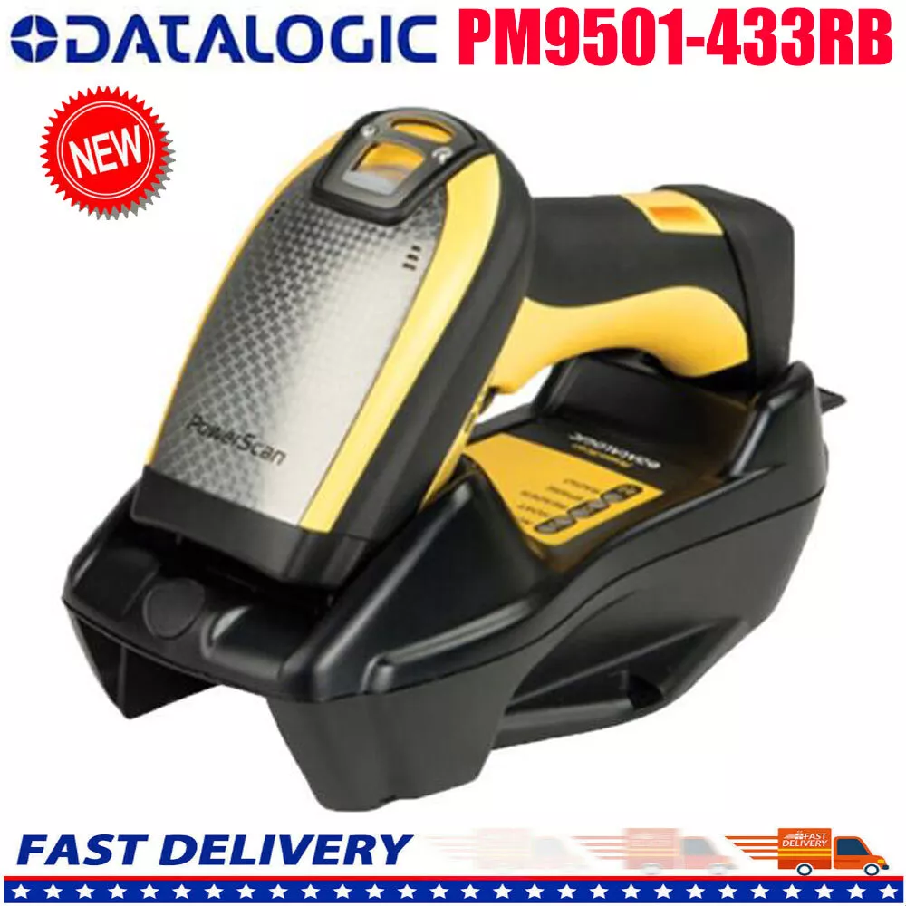 Datalogic PM9501-433RB Handheld 2D Wireless Barcode Scanner USB Kit ...