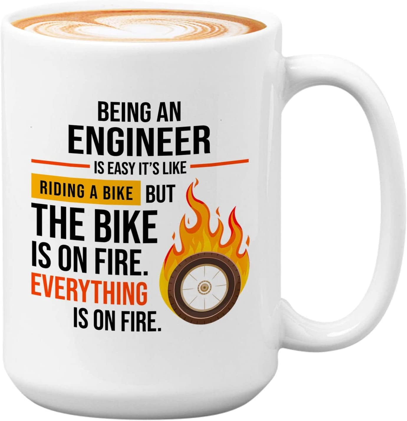 Dataset Bike on Fire Mug White 15oz - Engineer Like Bike on Fire ...