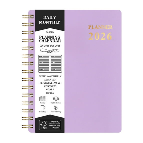 Date Book Yearly Planner 2026 Daily Planner 2026 Weekly & Monthly ...