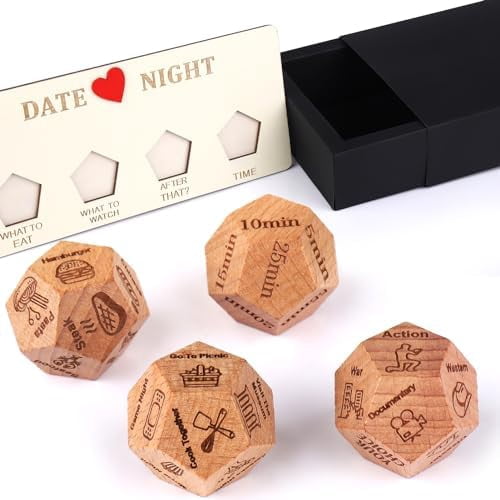 Date Night Dice, 4 PCS Decision Dice for Takeout Food/Movie/Place ...